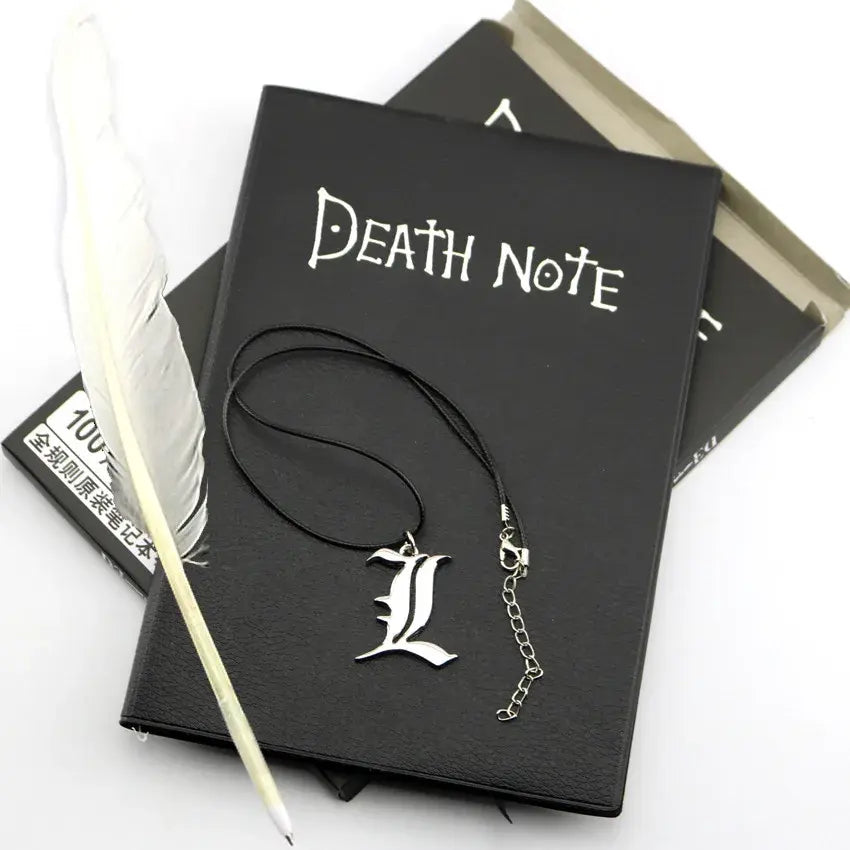 Package Death note, cahier de la mort, plume et collier L – Mangas Street